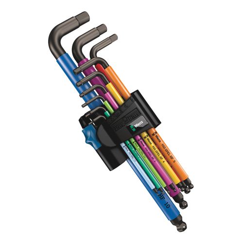 Wera 950/9 Hex-Plus Multicolour HF 1 L-Key 9 Piece Metric Allen Key Set ...