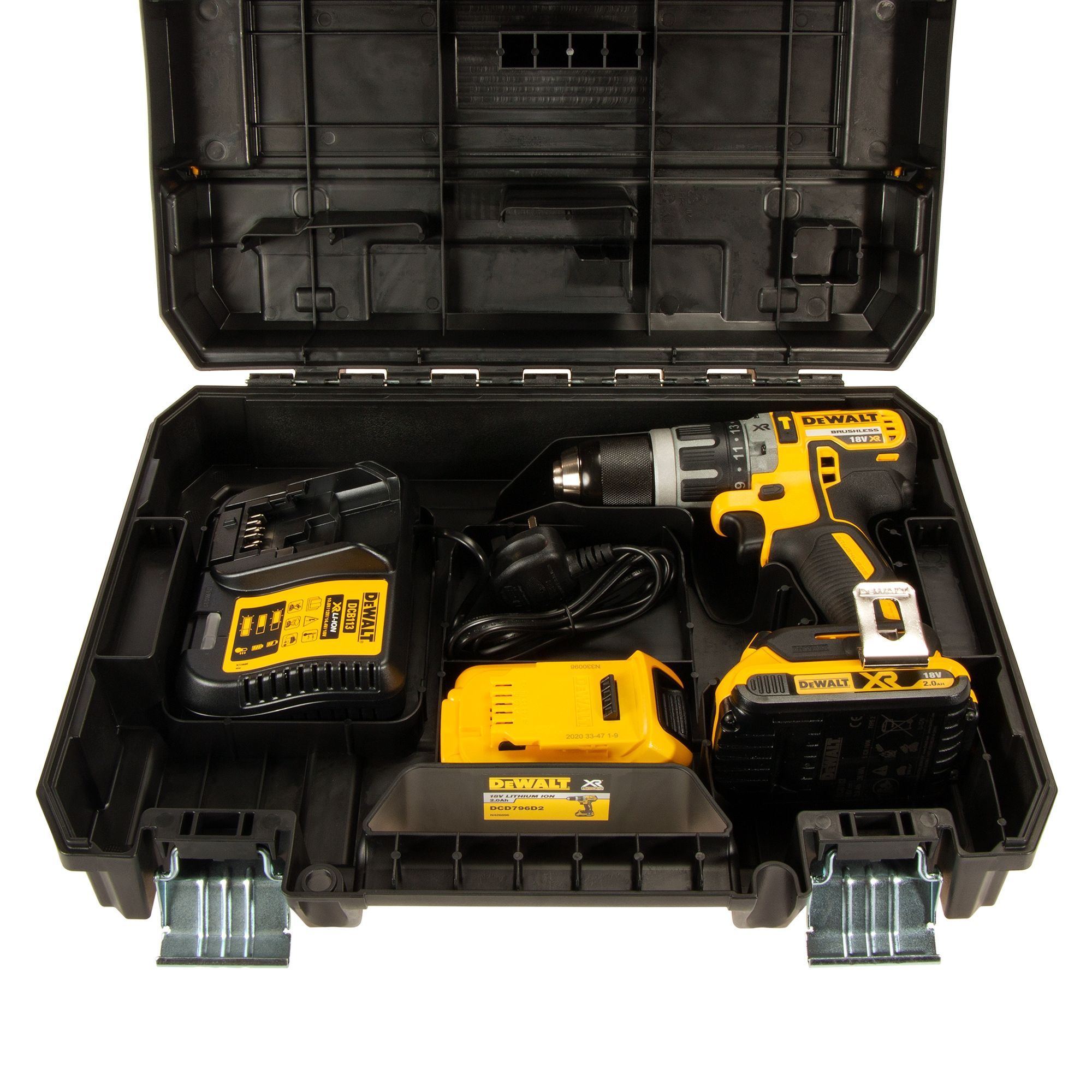 Dewalt DCD796D2 18V XR Cordless Brushless Combi Drill + 2 x 2.0Ah XR ...