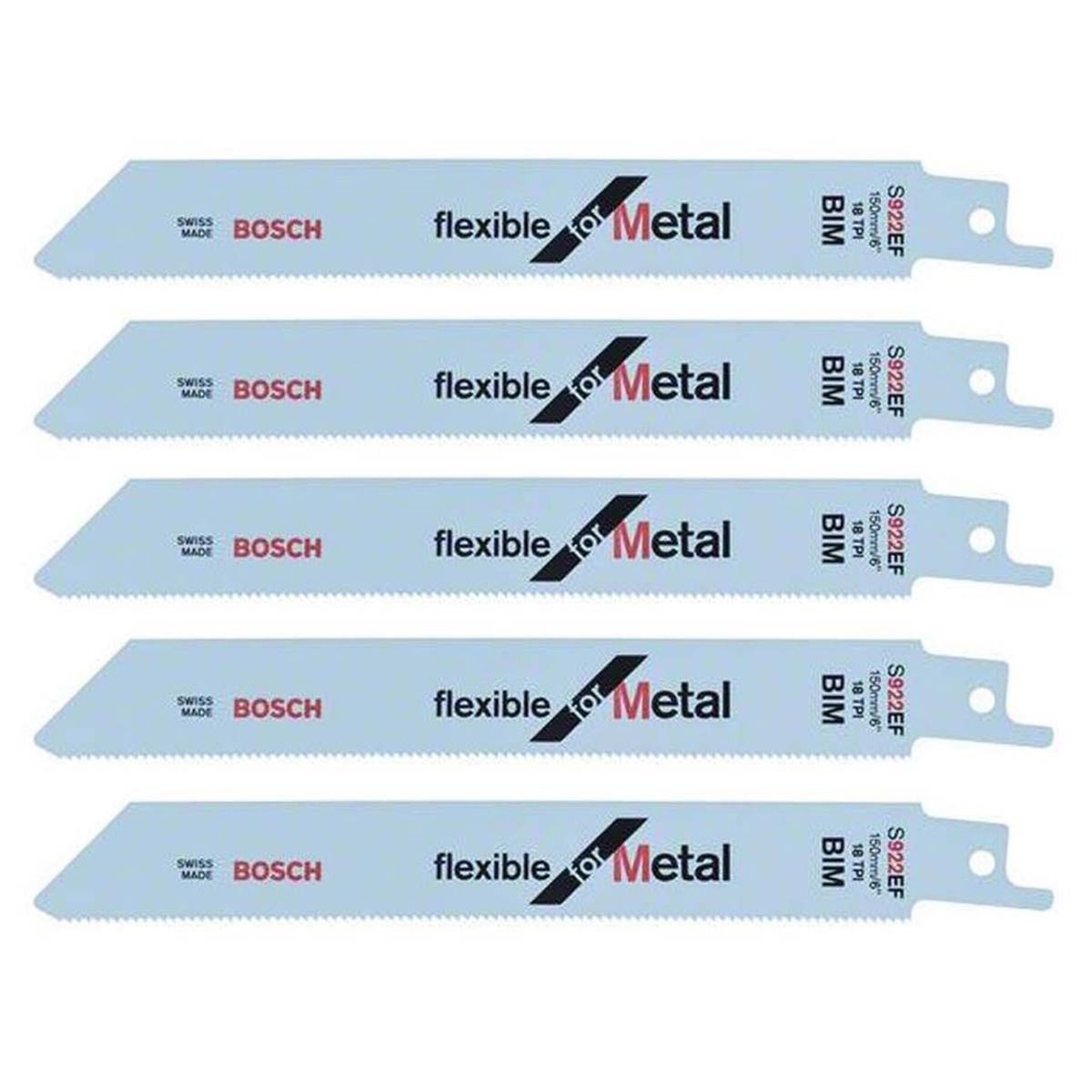 Bosch S922EF Flexible Metal Reciprocating Saw Blades (Pack of 5)