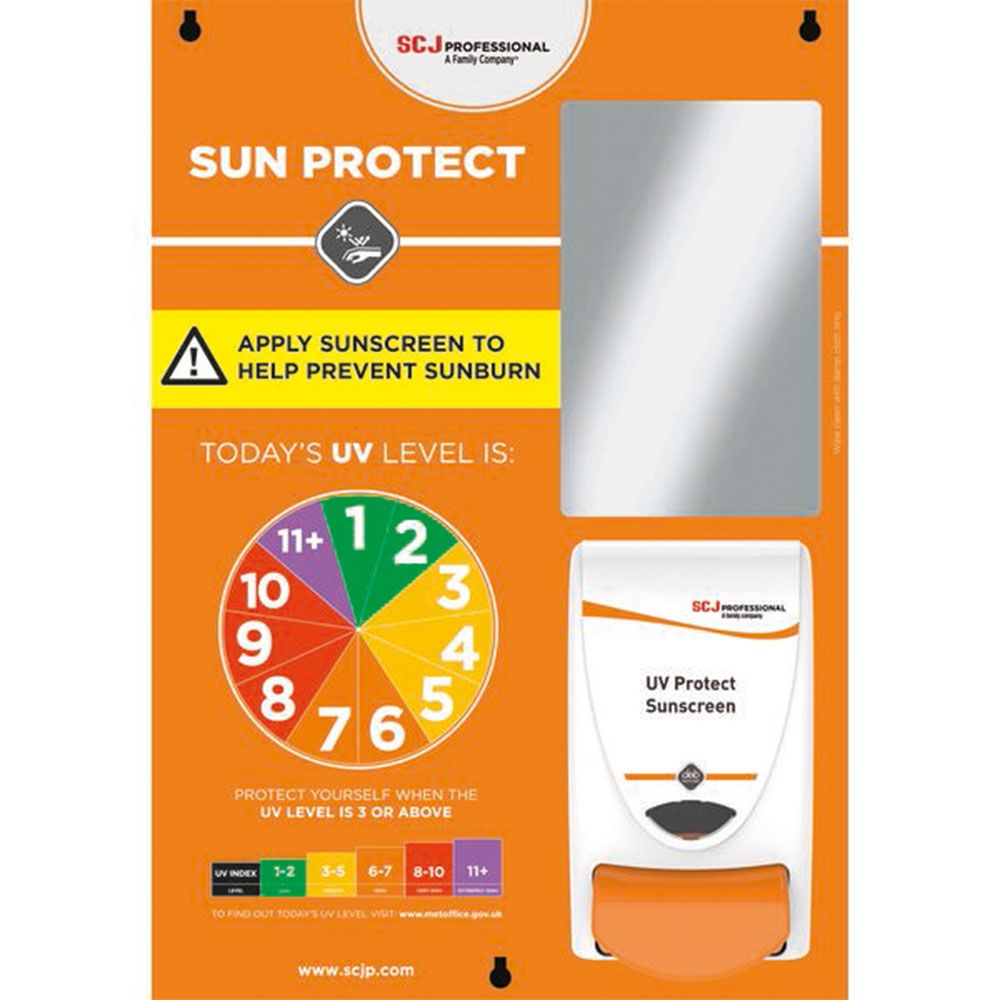 Deb SSCSUN1EN Sun Protection And Skin Safety Information Board + 1L ...
