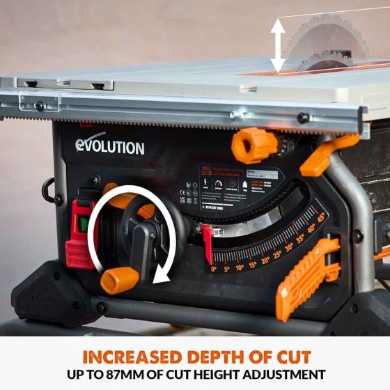 Evolution R255TBL Portable Jobsite Table Saw 240v C/W Multi Material ...