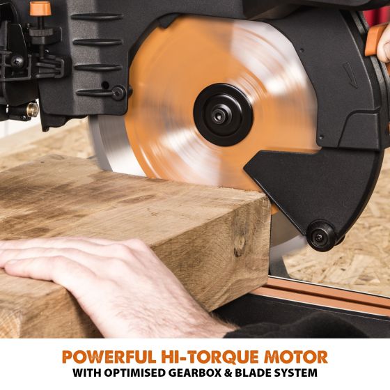 Evolution R255SMS-DB+ 255mm Double Bevel Sliding Mitre Saw 240v c/w ...