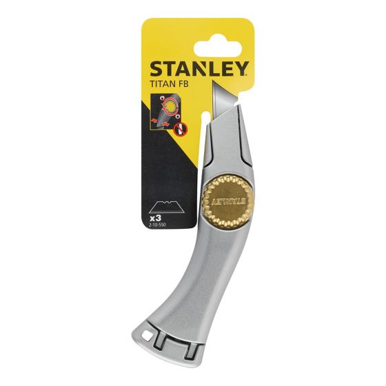 Stanley 2-10-550 Titan Fixed Blade Utility Knife c/w 3 Blades
