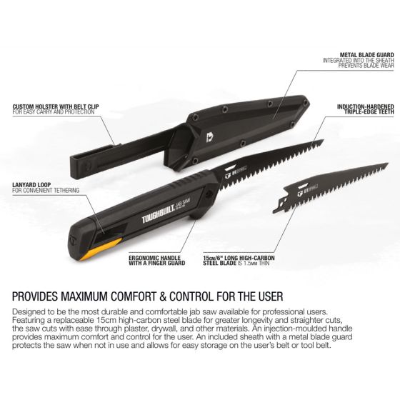 ToughBuilt TB-H4S2-23 Jab Saw + Holster + Extra Blade